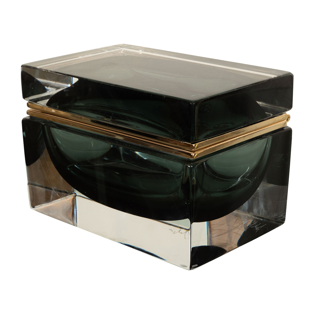 Rectangular Murano dark green box | Boxes | John Salibello