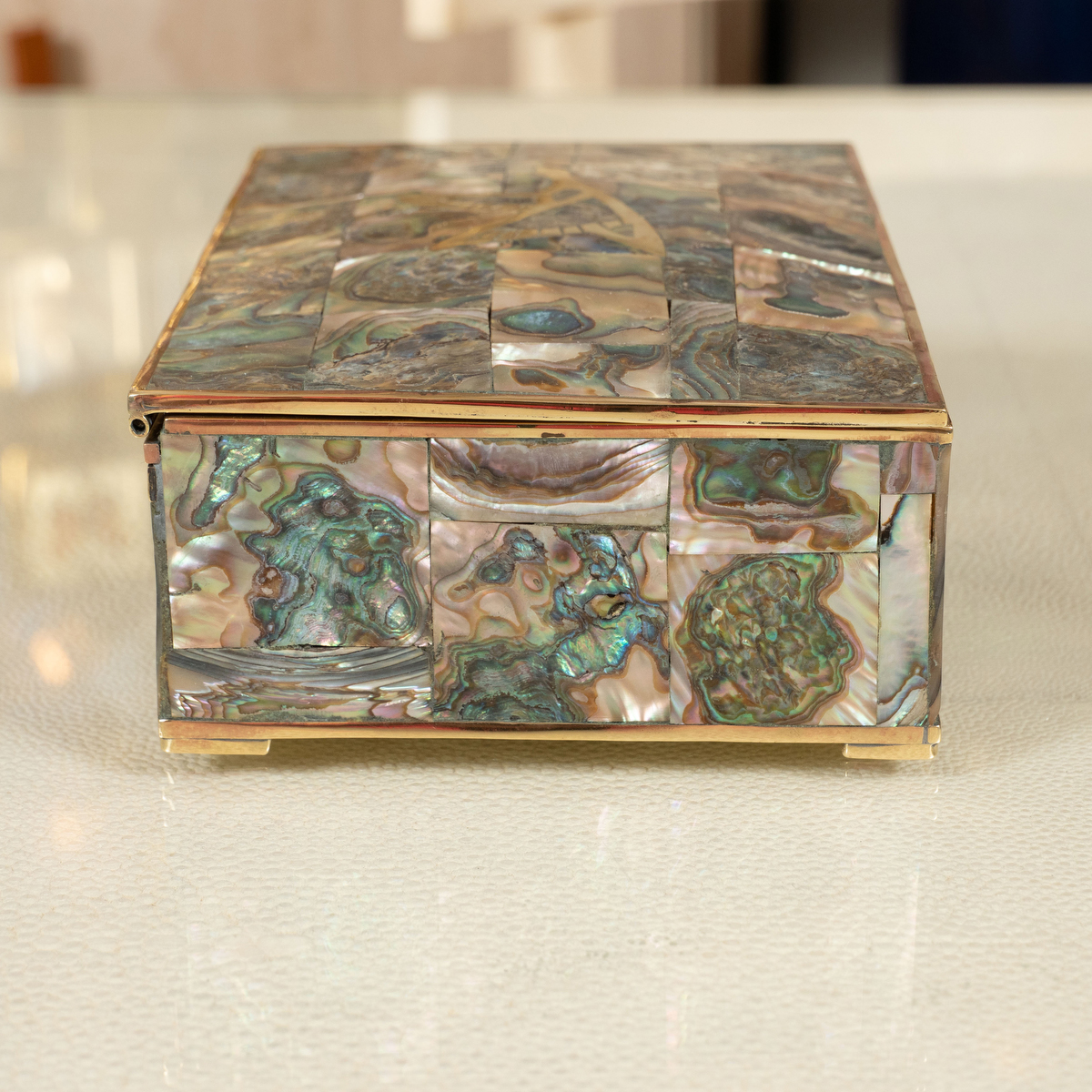 Covered alpaca and abalone box | Boxes | John Salibello