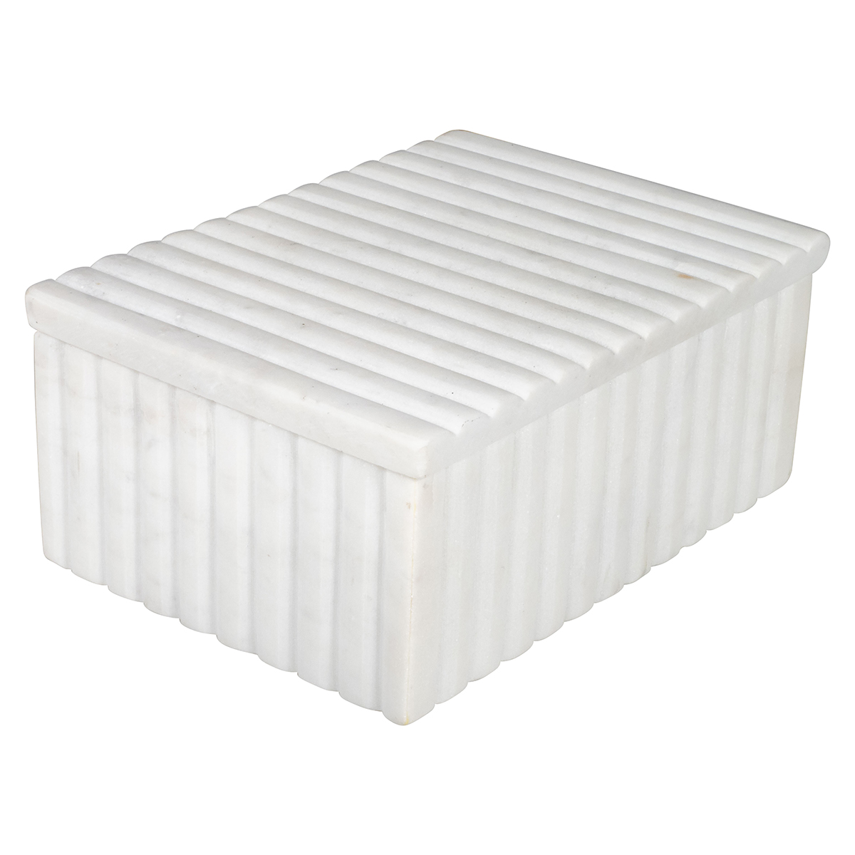 Rectangular white marble stone box | Boxes | John Salibello