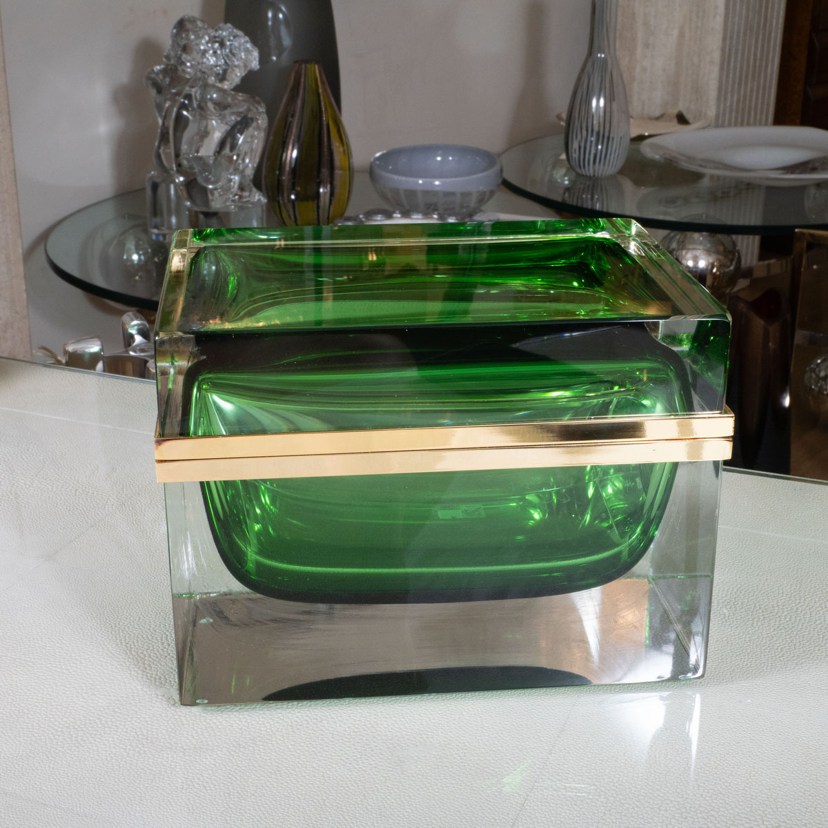Monumental rectangular covered Murano glass box | Boxes | John Salibello