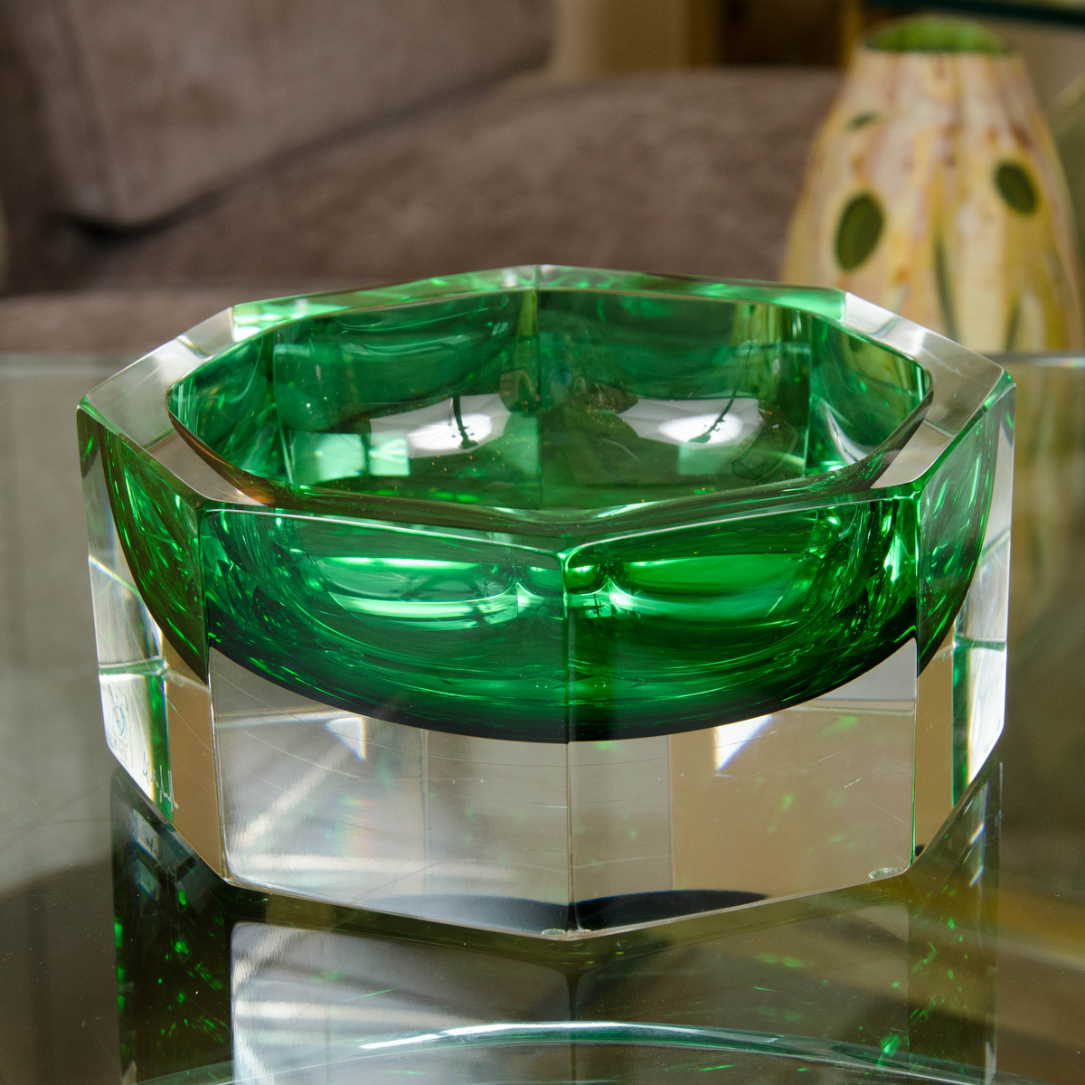 Emerald green Murano glass bowl | Bowls | John Salibello
