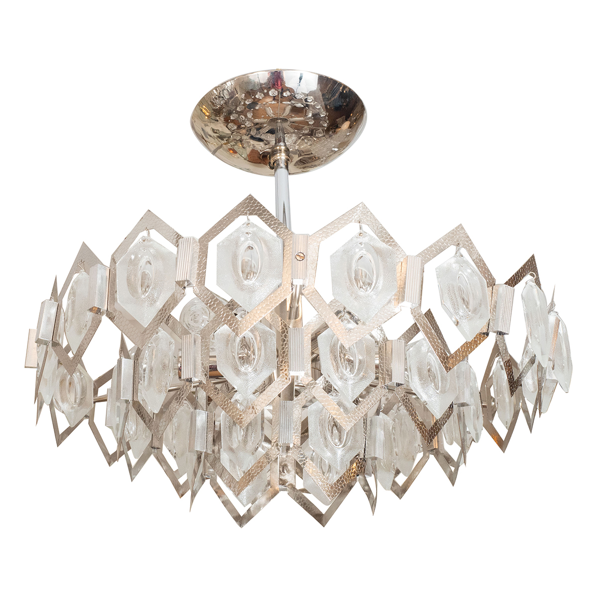 Ceiling fixture composed of diamond shape elements | Chandeliers ...