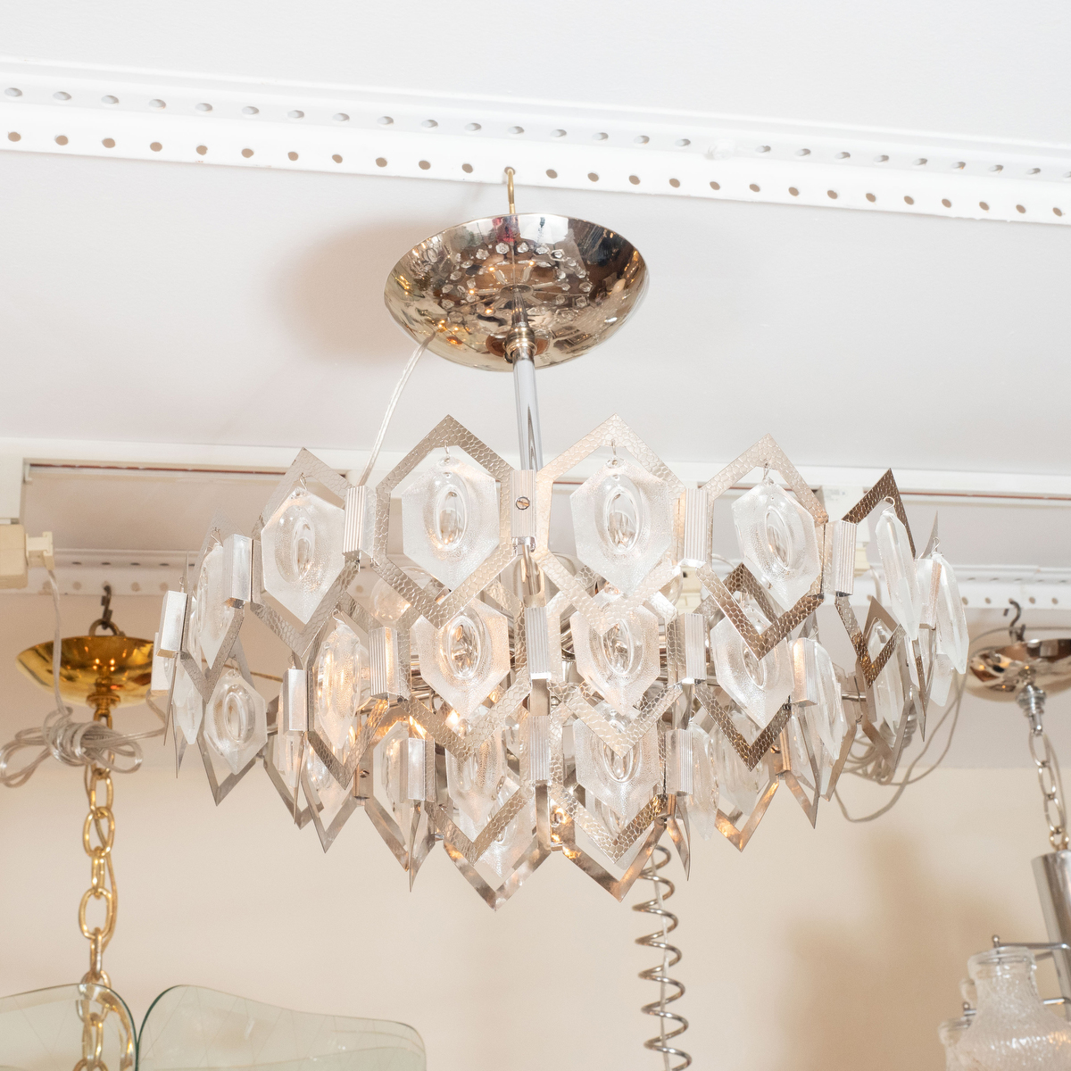 Ceiling fixture composed of diamond shape elements | Chandeliers ...