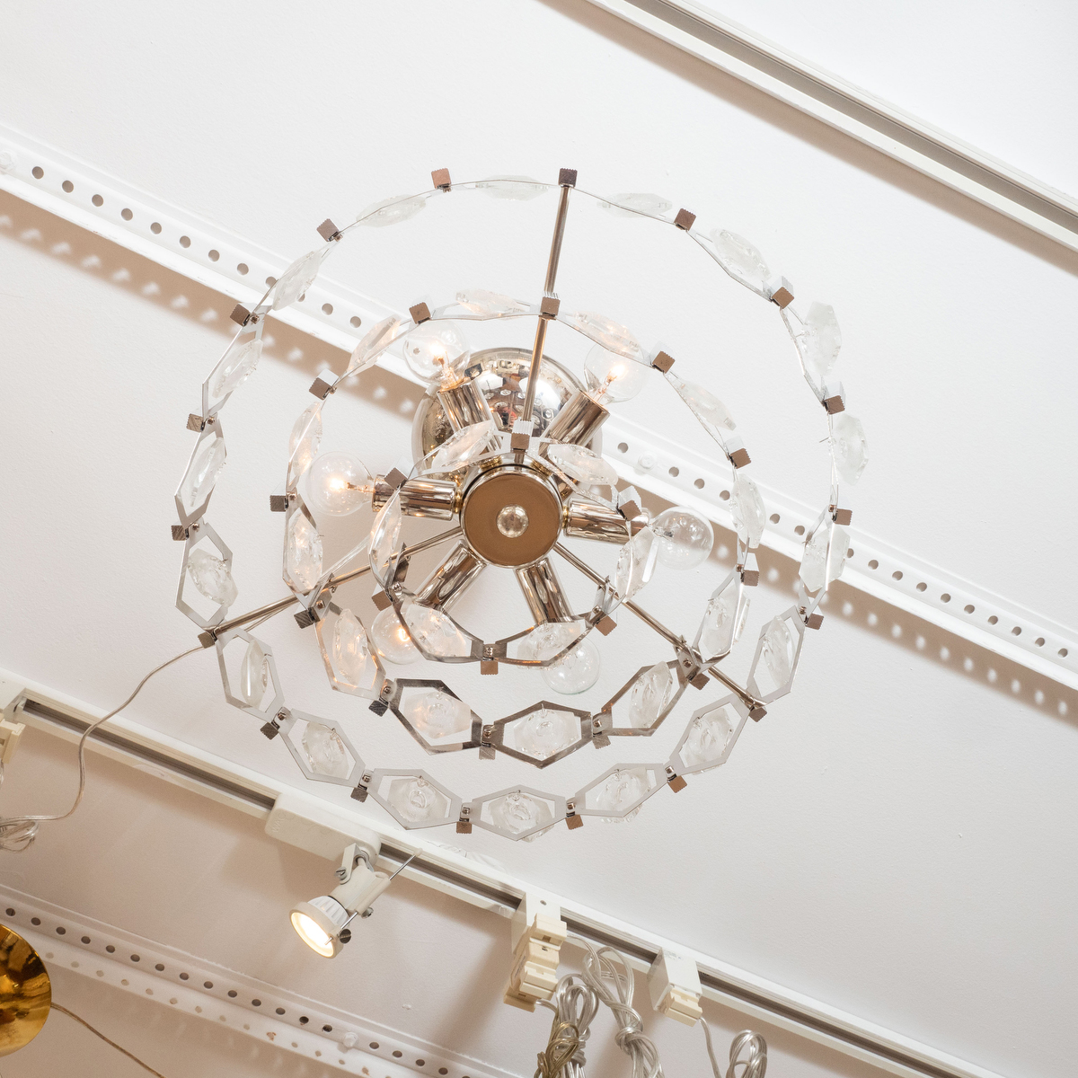 Ceiling fixture composed of diamond shape elements | Chandeliers ...