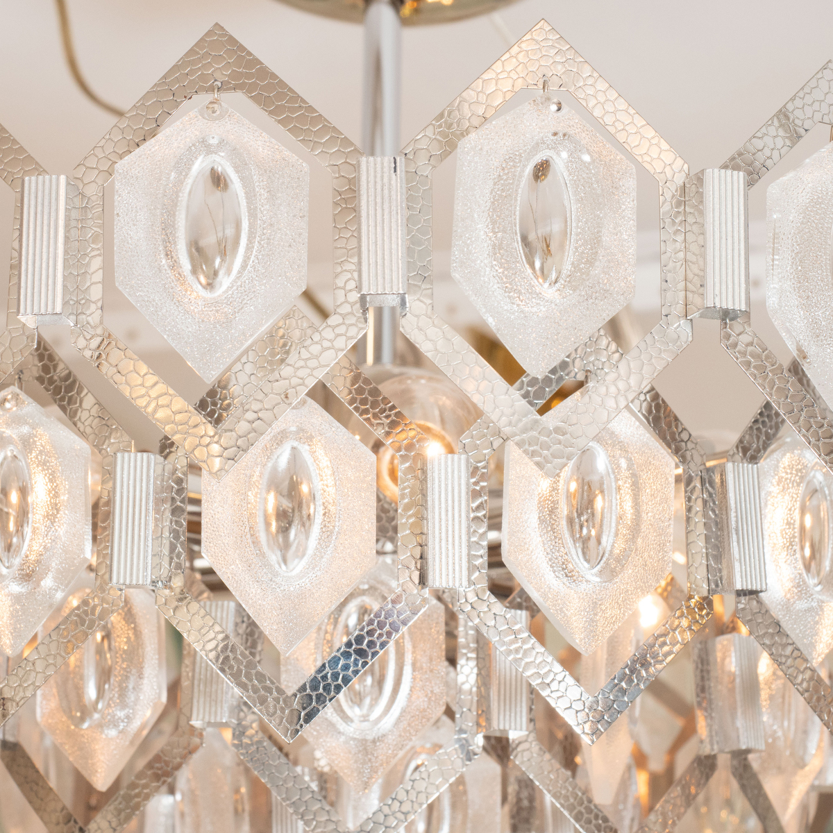 Ceiling fixture composed of diamond shape elements | Chandeliers ...