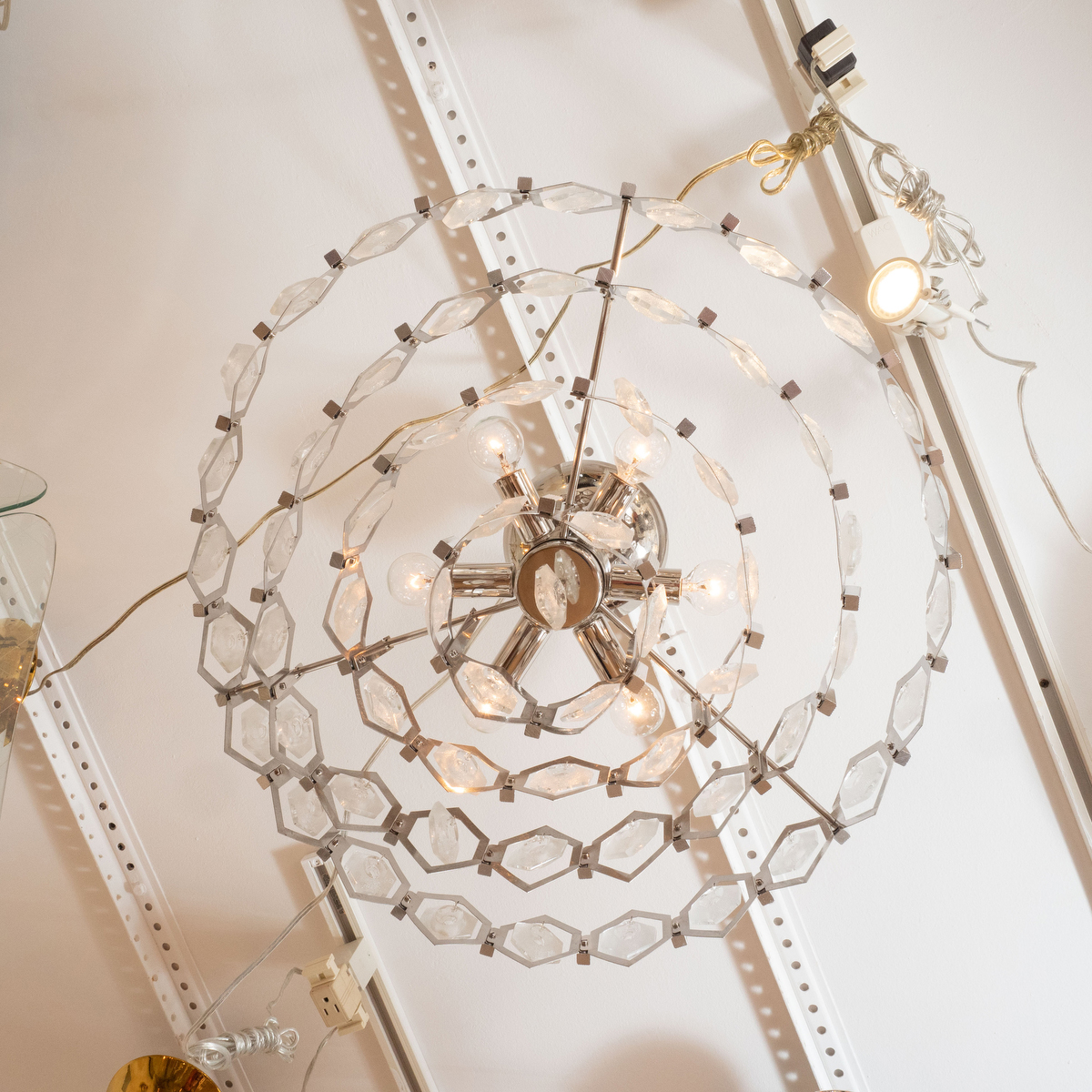 Ceiling fixture composed of diamond shape elements | Chandeliers ...